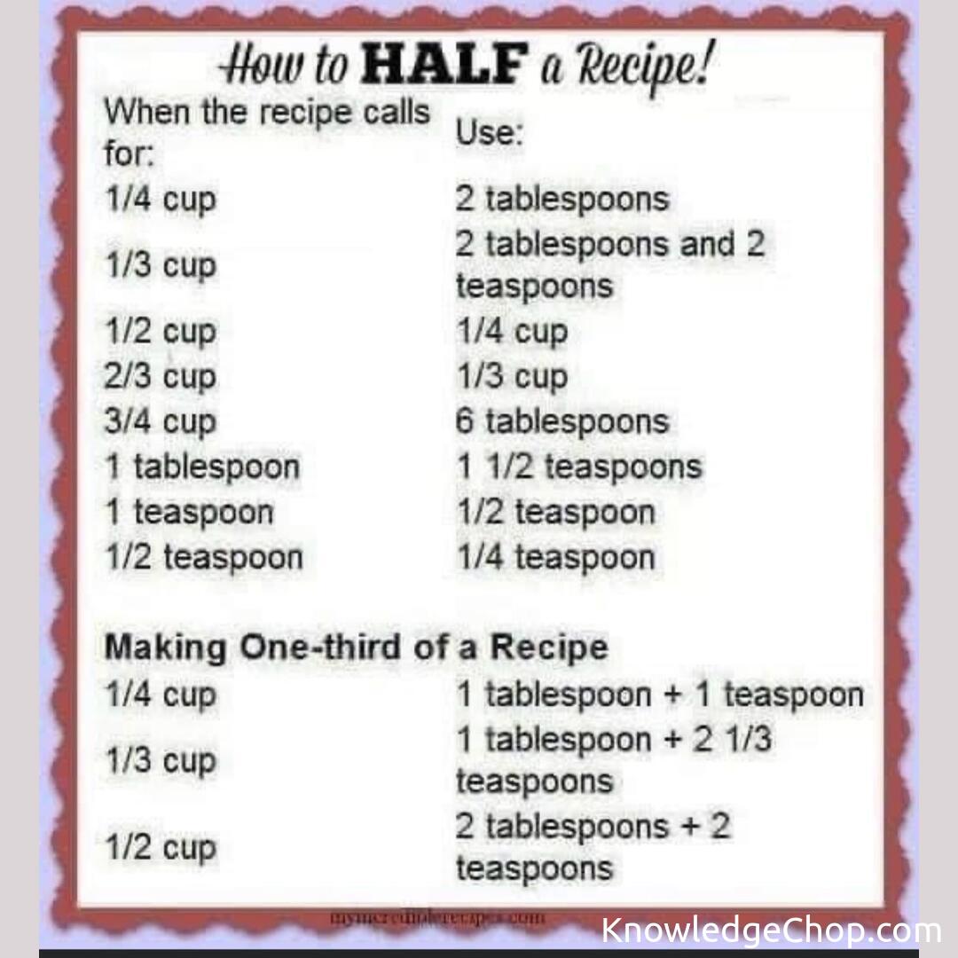 How to half a recipe | 🥷 Knowledge Ninja