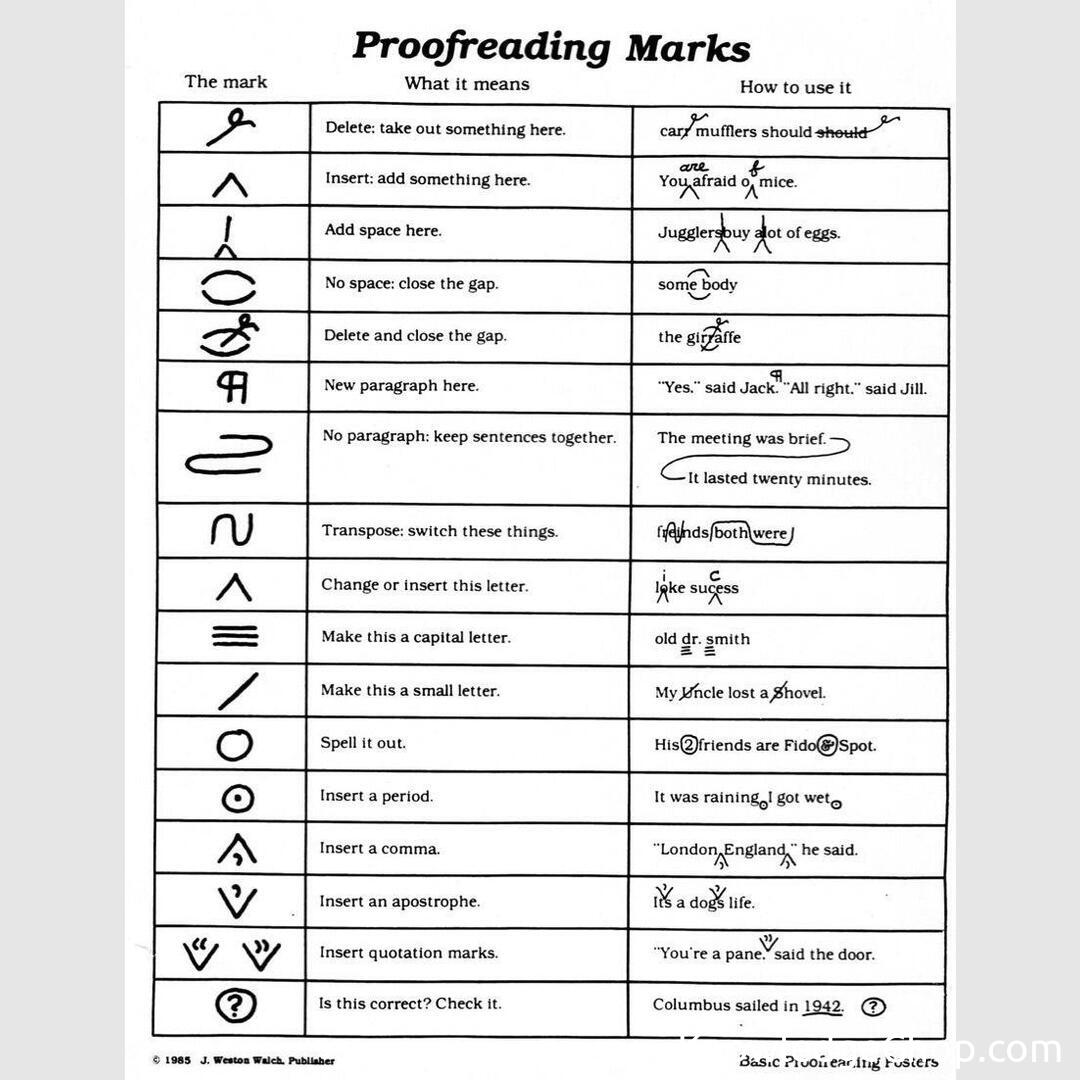 A guide to proof-reading marks | 🥷 Knowledge Ninja