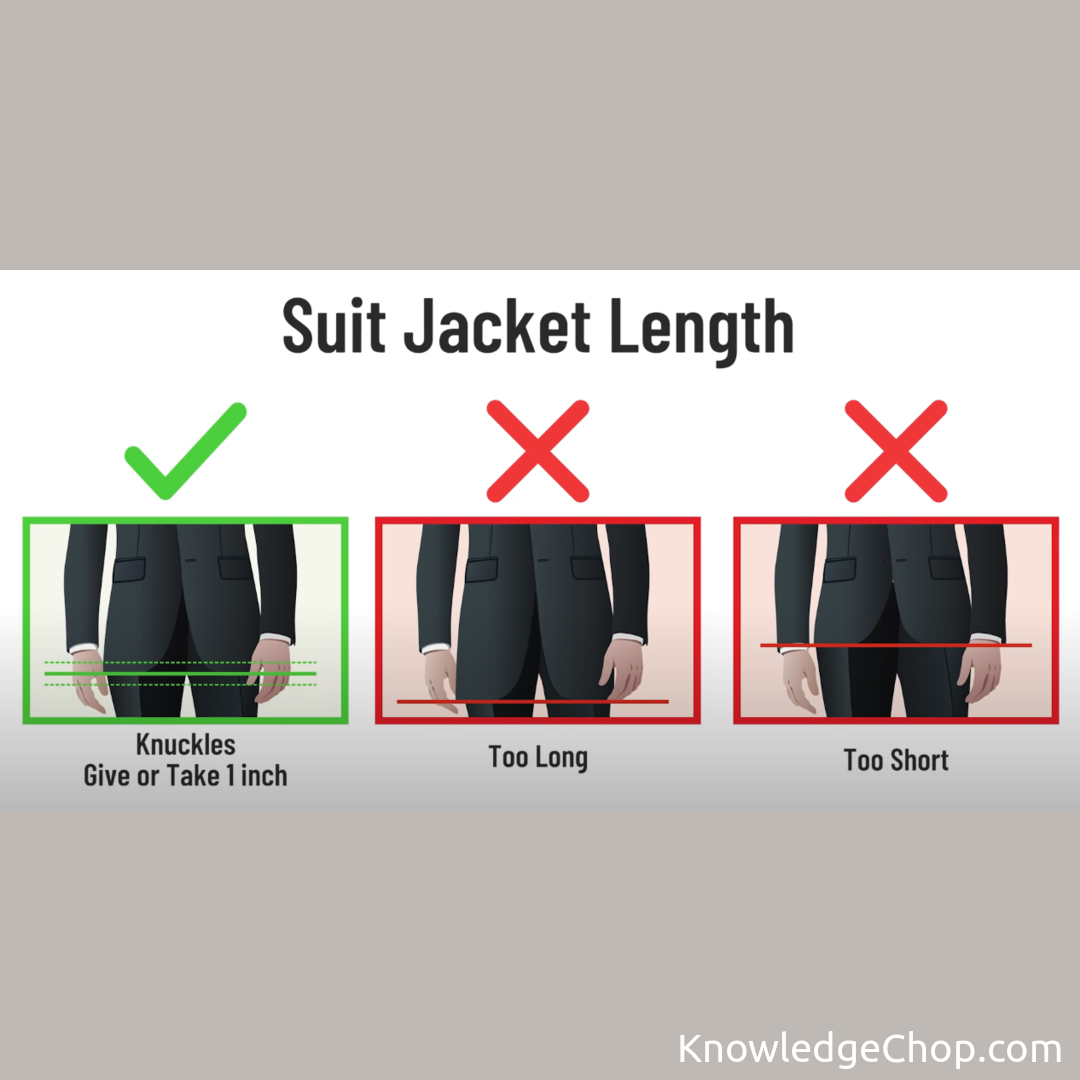 Suit jacket length should roughly end near your knuckles | 🥷 Knowledge ...