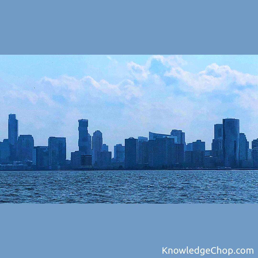 The New Jersey skyline, as seen from a cycle boat smack in the middle ...