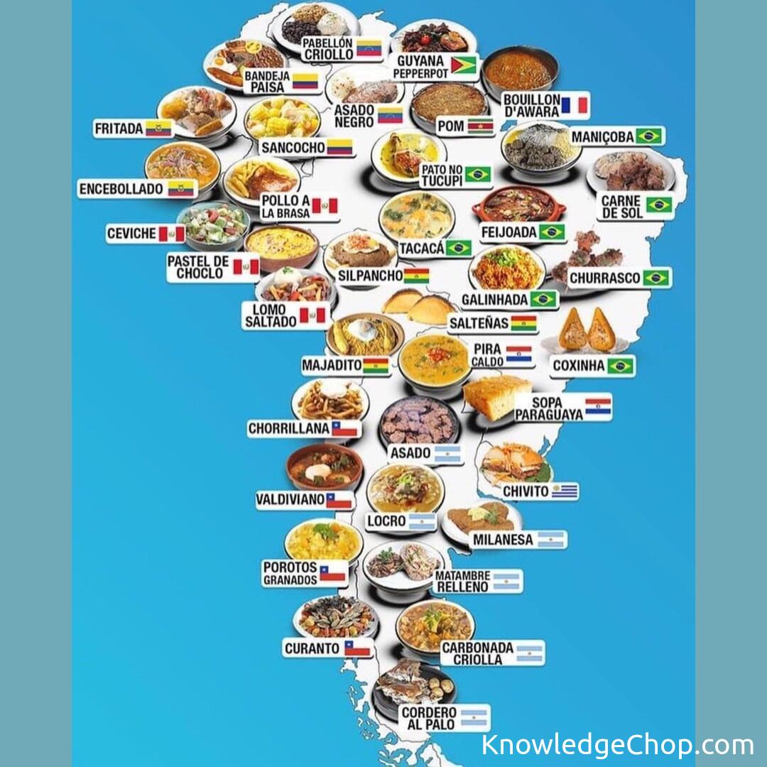Map of South American Cuisine | 🥷 Knowledge Ninja